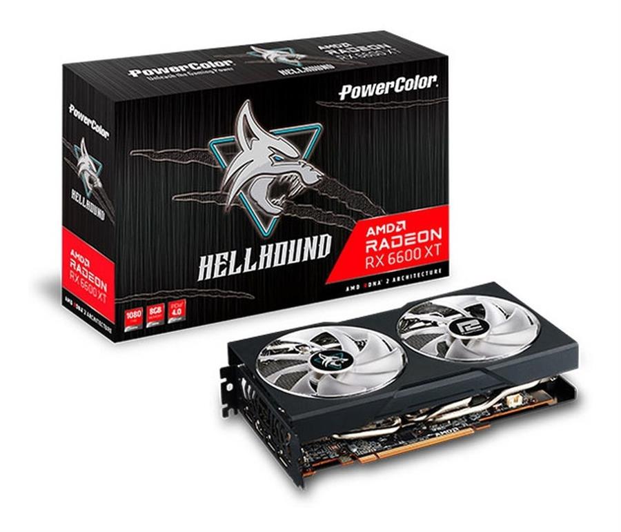 Placa de video RX 6600 XT Powercolor Hellhound Fullbox - (OUTLET)